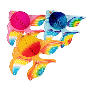 90shine 12PCS Tropical Fish Party Decorations Supplies- Under-The-sea/Mermaid/Luau/Hawaiian/Kids Birthday Table Centerpiece