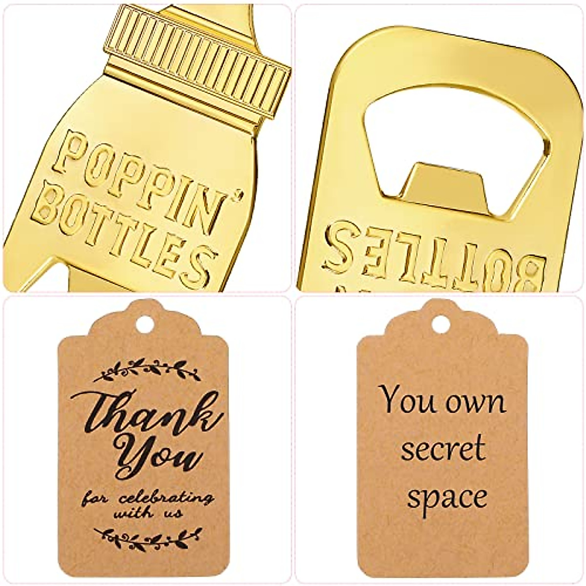 50 Pcs Baby Bottle Opener Baby Shower Party Favor Opener Cute Baby Bottle Shaped Bottle Opener Baby Shower Return Gifts for Guest Wedding Party Souvenir Kids Birthday Party (Gold, Classic Style)