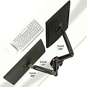 NB North Bayou Dual Monitor Desk Mount Stand Full Motion Swivel Computer Monitor Arm for Two Screens 17-27 Inch with 4.4~19.8lbs Load Capacity for Each Display F160