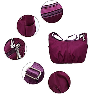 Grey990 Women Casual Nylon Waterproof Sling Shoulder Bag Large Capacity Crossbody Bag Handbag Purse Black