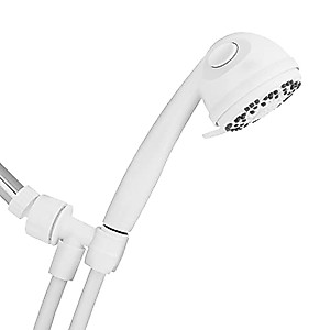 Waterpik High Pressure Hand Held Shower Head With Hose, Power Spray 5-Mode, White FPC-551E