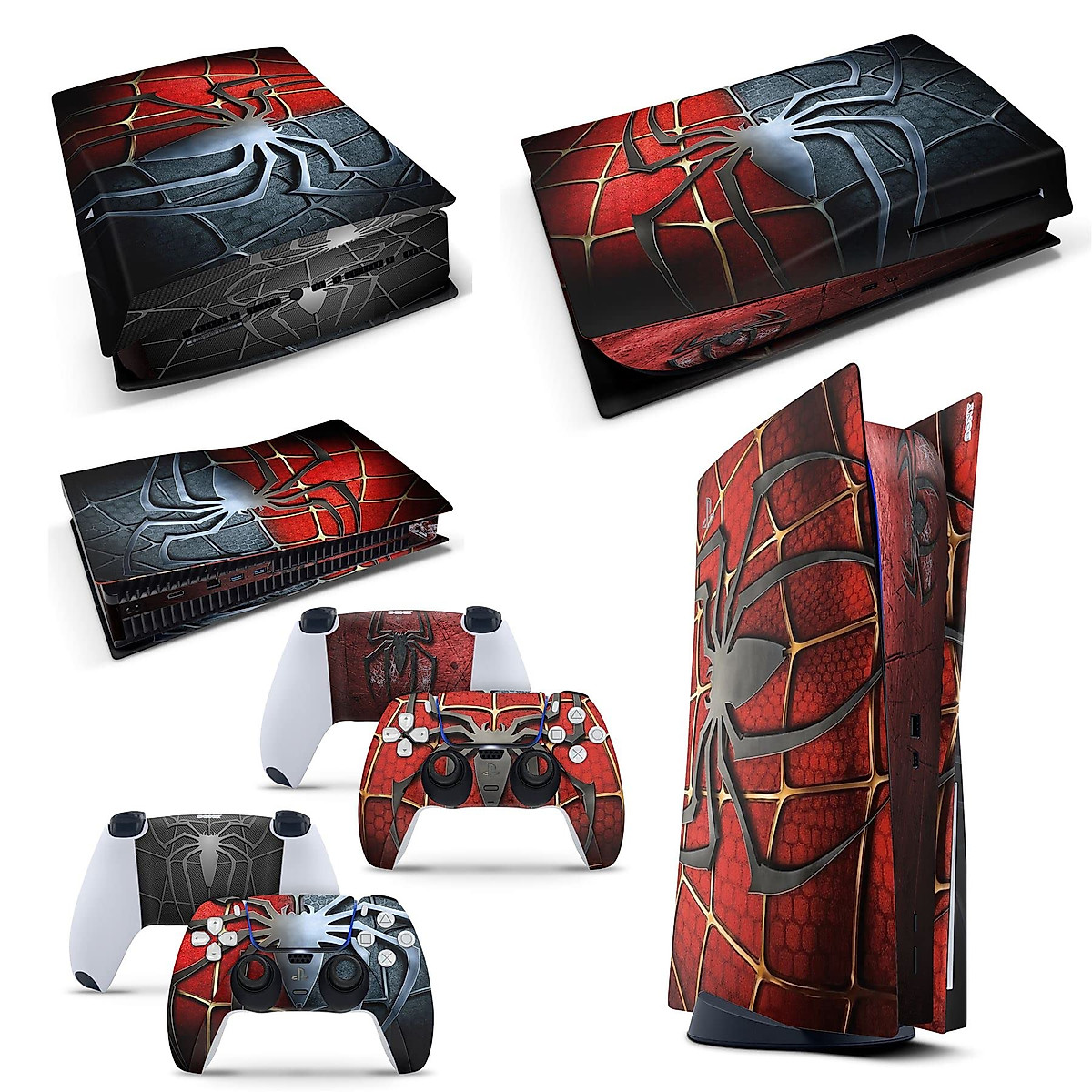 giZmoZ n gadgetZ GNG PS5 Digital Console Spider Skin Decal Vinal Sticker + 2 Controller Skins Set