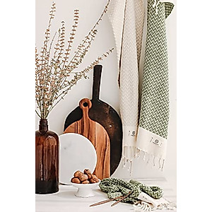 Madamelique Exclusive Hand Towels Set of 2-18 x 40 Inches - Decorative Bathroom Peshtemal Towel for Hand, Face, Hair, Yoga, Tea, Dishcloth, Kitchen and Bath - 100% Pure Cotton (Beige)