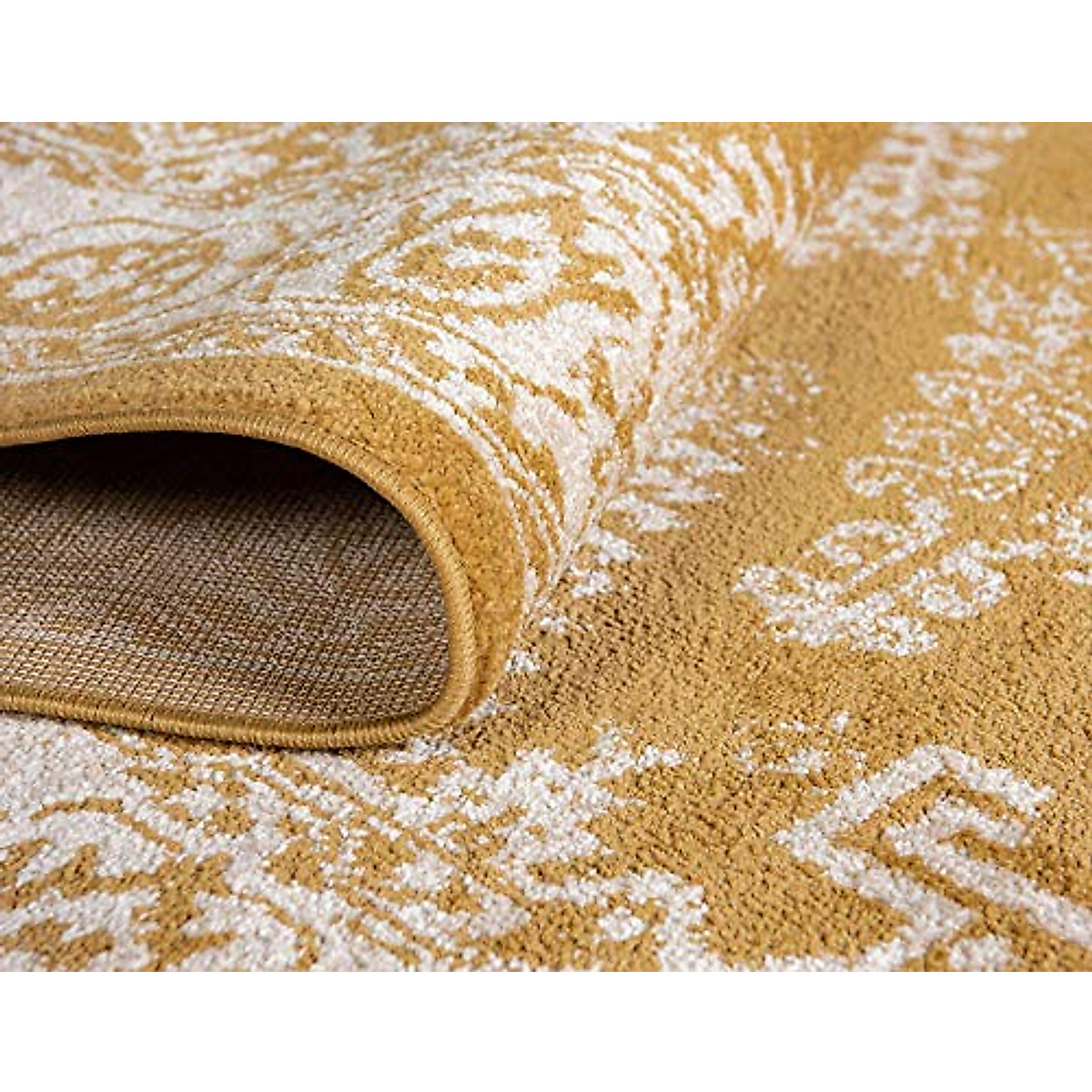 Unique Loom Utopia Collection Area Rug - Larissa (9'x 12' 2" Rectangle, Gold/ Ivory)