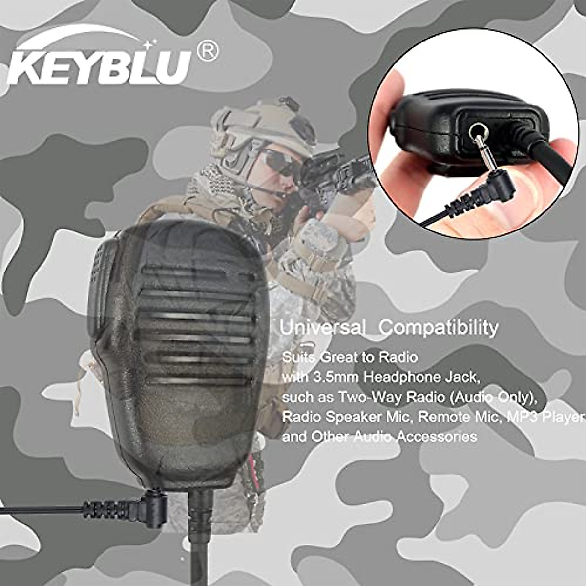 KEYBLU Law Enforcement Surveillance Kit Acoustic Tube Listen-only Earpiece for 2 Way Radio (3.5MM)