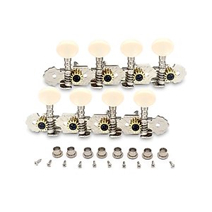 Metallor Guitar Machine Heads Tuning Pegs Tuning Keys for Mandolin Banjo and 8 String Guitars Instruments Double Hole Chrome Plating 4L 4R.