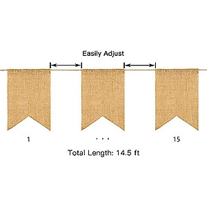 LaRibbons Burlap Banner, DIY Party Decor for Birthday, Wedding, Baby Shower and Graduation