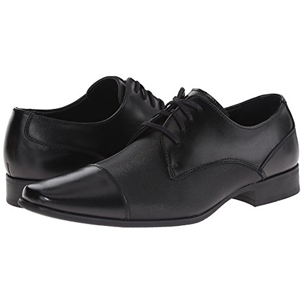 Calvin Klein Men's Bram Oxford, Black Diamond Leather, 9.5