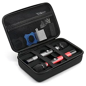 YOTESO Wireless Microphone Case, Dual Wireless Microphone Storage Box, Hard EVA Mic Carrying Case, Dual Mic Bag with EVA Hard Shell Exterior Compatible with 10.5" x2" Dual Wireless Mic-Case Only