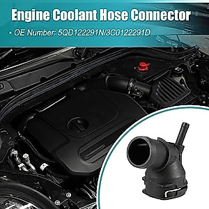 X AUTOHAUX Upper Engine Coolant Distributor Hose Connector for Volkswagen Jetta 2005-2017 for Volkswagen Golf 2010-2013 for Volkswagen Eos 2009-2016 No.5QD122291N/3C0122291D
