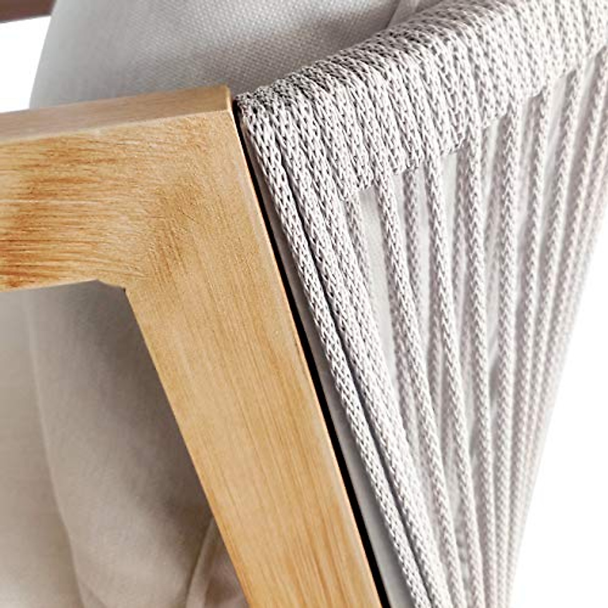 Quality Outdoor Living 65-YZ04OH Oak Hill 4-Piece Outdoor Deep Seating Conversation Set, Medium, Faux Wood + Rope