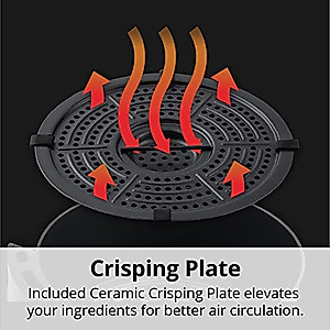 Aria Premium 2 Qt. Retro Style Ceramic Air Fryer, White/Rose Gold Trim