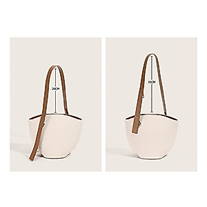 Bucket Bags for Women, Genuine Leather Tote Bag Ladies Purses and Handbags Designer Hobo Shoulder Bags with Adjustable Strap