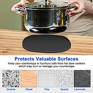 Slow Cooker Heat Resistant Mat for 6-8 Quart, Non Slip Washable Silicone Mats for Crock-Pot/Elite Gourmet/Hamilton Beach 6-8 Quart Oval Slow Cooker Kitchen, Heat Protector Pad Mat for Kitchen Counter Countertops (1 Piece)