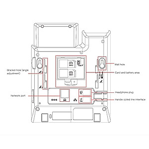 SIP Phone, Call Recording100‑240VVOIP PhoneVoice MailFor Office3 Lines for Business (US Plug)