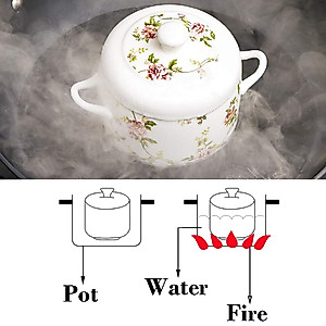 Small Ceramic Stew Pot with Lid Premium Steam Soup Bowl Steaming Cup for Home Kitchen Egg Custard Medicinal Herbs Bird's Nest Tonic, Oven Dishwasher Safe, 650ML (Yellow)