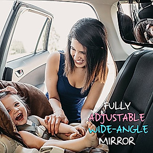 Baby Mirror for Car - Safely Monitor Infant Child in Rear Facing Car Seat - Wide View Shatterproof Adjustable Acrylic 360°for Backseat - Best Newborn Car Seat Accessories - by Snookums
