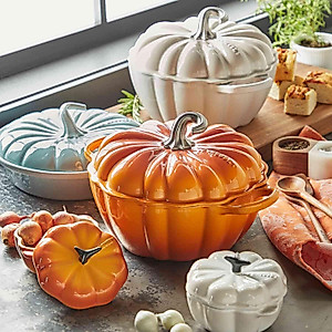 Le Creuset Enameled Cast Iron Figural Pumpkin Cocotte, 4 qt., Persimmon