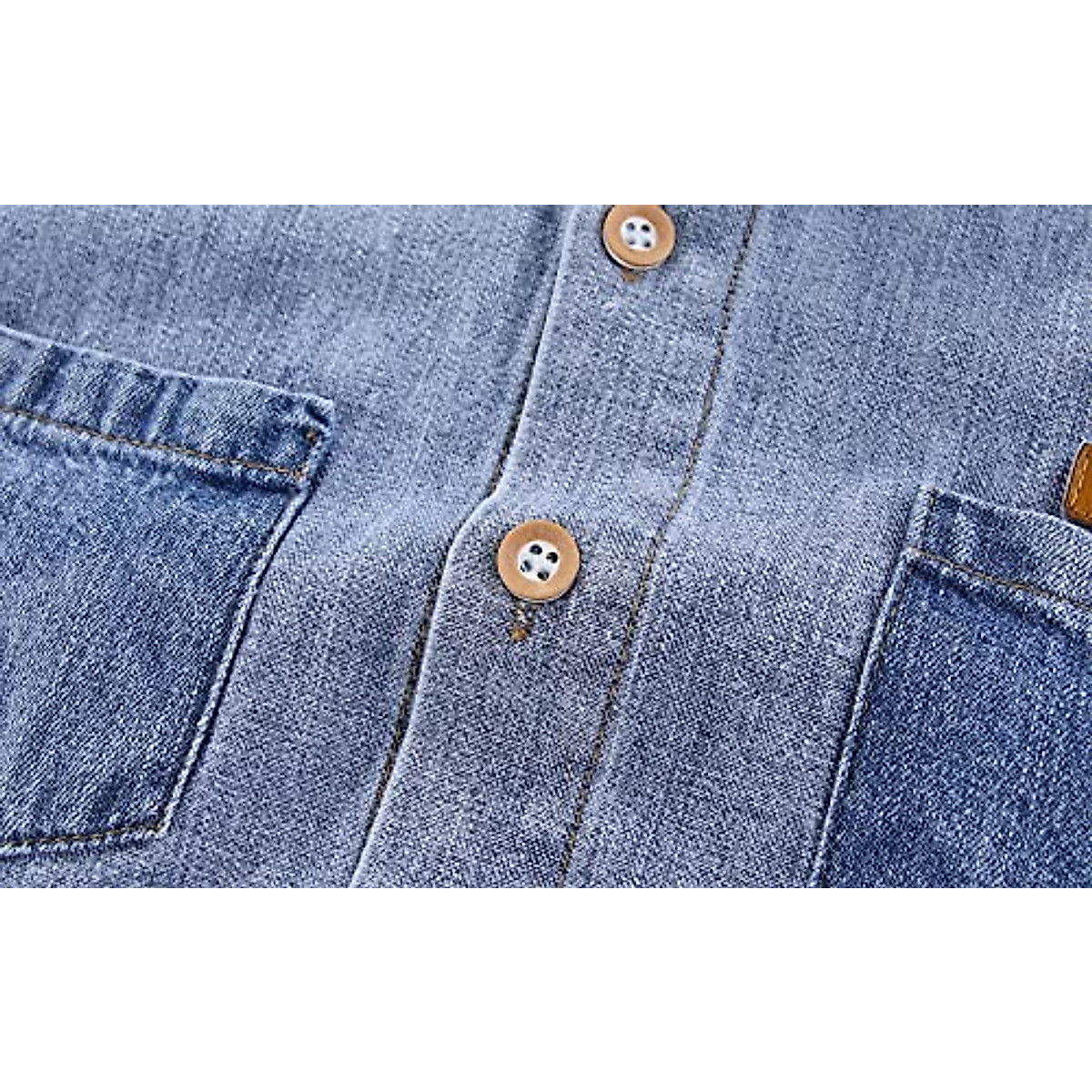 Hresadio Baby Boys Girls Denim shirt Kids Toddler Button Down Jeans Jacket Top Coat Outerwear(Blue 3-4T)