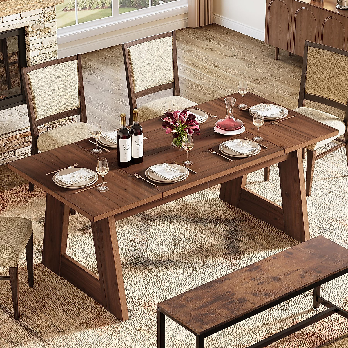 Tribesigns 63-Inch Executive Desk, Large Computer Office Desk, Modern Laptop Desk Study Writing Table Workstation for Home Office, Rustic Brown