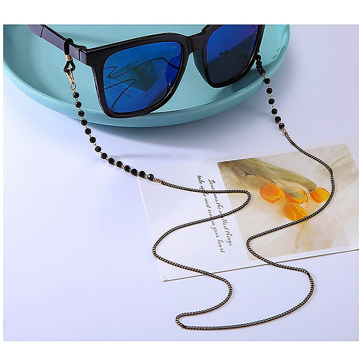 EJOQSON Glasses Strap Beaded Eyeglass Chains Eye Glass Holders Necklaces String Women Eyewear Retainer Chain Elegant Lanyard