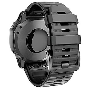 ANCOOL Compatible with Fenix 6X/7X Band 26mm Easy-fit Soft Silicone Watch Band Replacement for Fenix 5X/Fenix 5X Plus/Fenix 3/Fenix 6X Pro/Descent Descent MK2i Smartwatches (Black)
