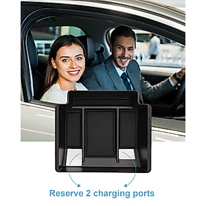 WEIPIN Console Organizer Tray 【Perfectly Tidy】 for 2023-2024 Silverado&Sierra 1500 and 2024 Chevy Chevrolet Silverado&GMC Sierra 2500HD 3500HD Accessories (Full Console w/Bucket Seats ONLY) - Black