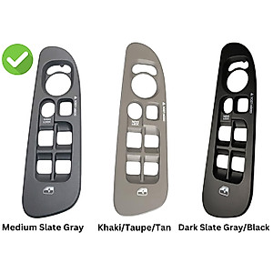 SWITCHDOCTOR Window Master Switch and Gray Bezel Set for 2002-2008 Dodge Ram 1500 2500 3500 (Quad Cab) (68171680AA, 56049805AB, 56049805AA, 56045334AE) (Medium Slate Gray)