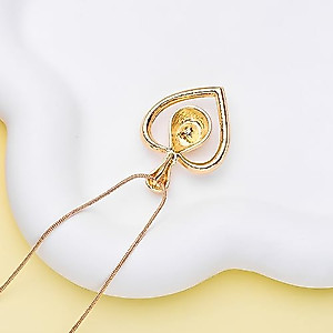 Catuni Gold Heart Necklace Cosplay Glitter Bottle Pendant Necklace for Women BFF Gift