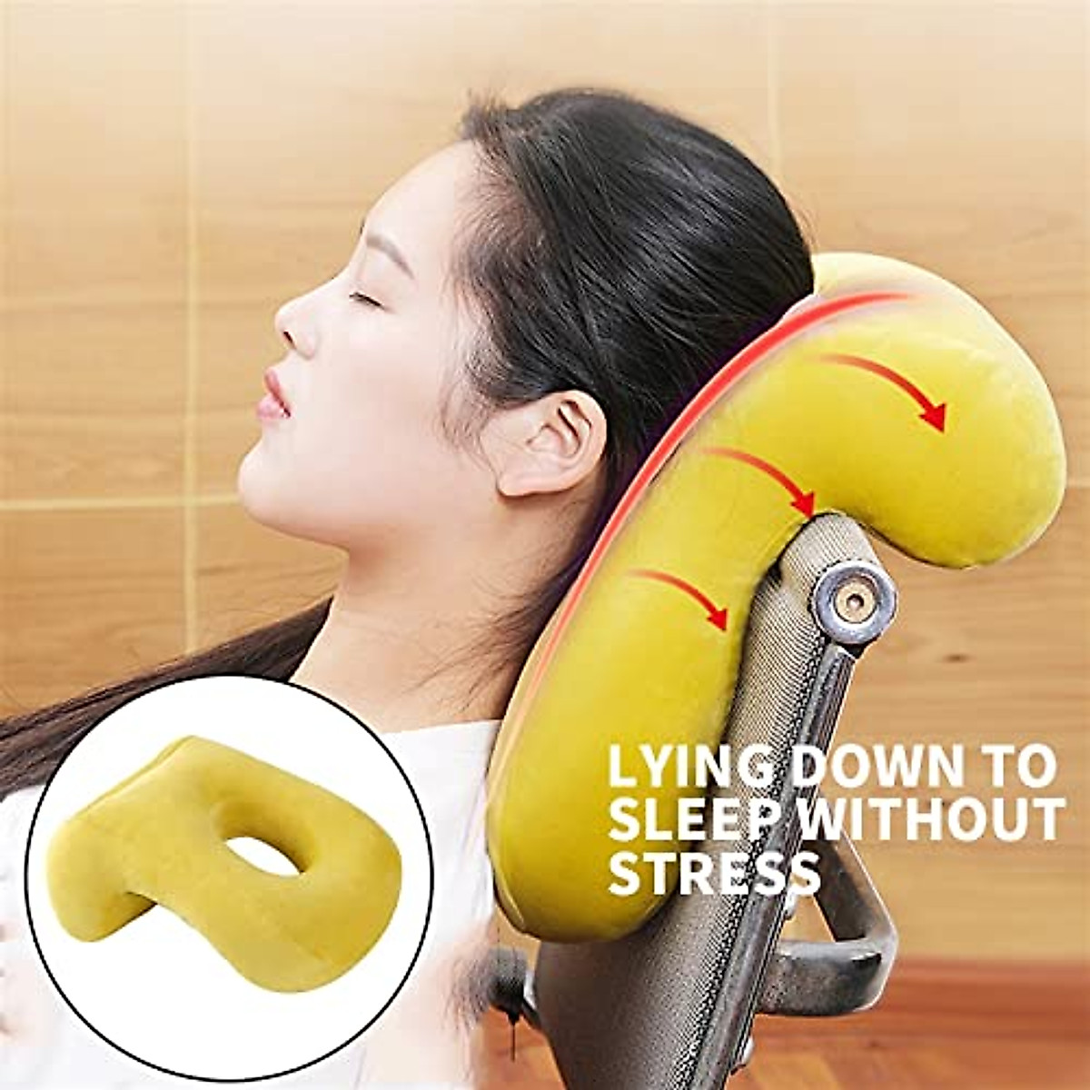 TBMAKE Pillow Travel Neck Supporter Headrest PP Cotton Office Travel Portable with Arm Rest Home Seat Cushion School Airplane Nap Pillow (Color : Purple)