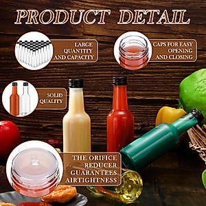 Zubebe 50 Pcs Hot Sauce Bottles 8.5 oz Woozy Bottles Clear Empty Mini Liquor Bottles Plastic Alcohol Bottles with Leak Proof Screw Caps for Oil Milk Beverages Salad Dressing Birthday Party Favors