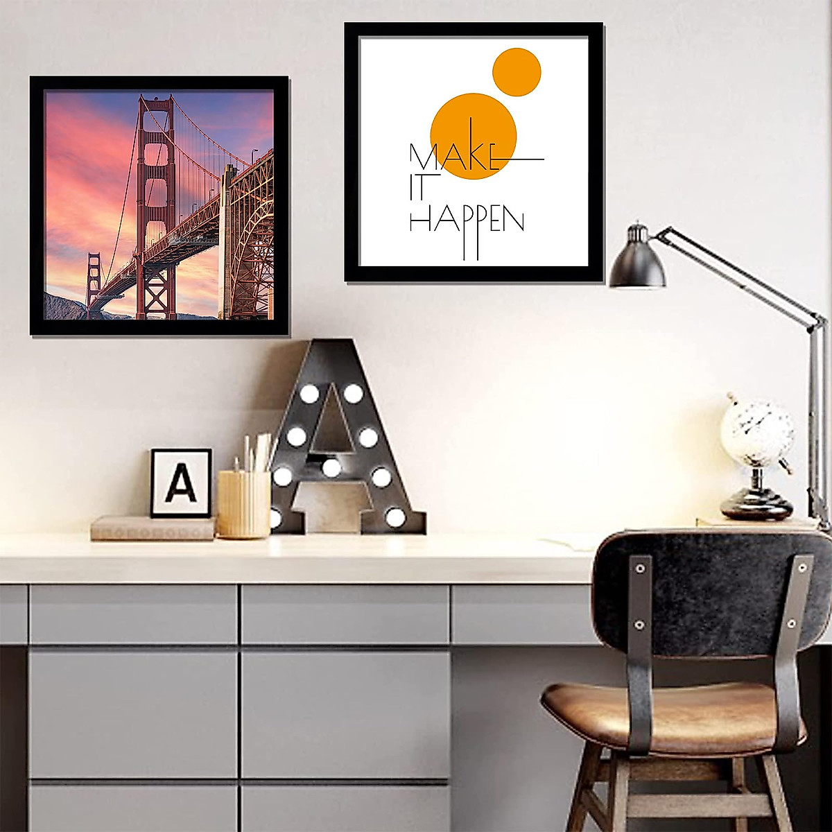 ijuerybai Black 8x8 Picture Frame Set of 3, High Transparent Frame for 8 By 8 Square Photo Collage Canvas Poster Size Wall Mount and Tabletop Horizontally Vertically (Black, 8 x 8 inches)