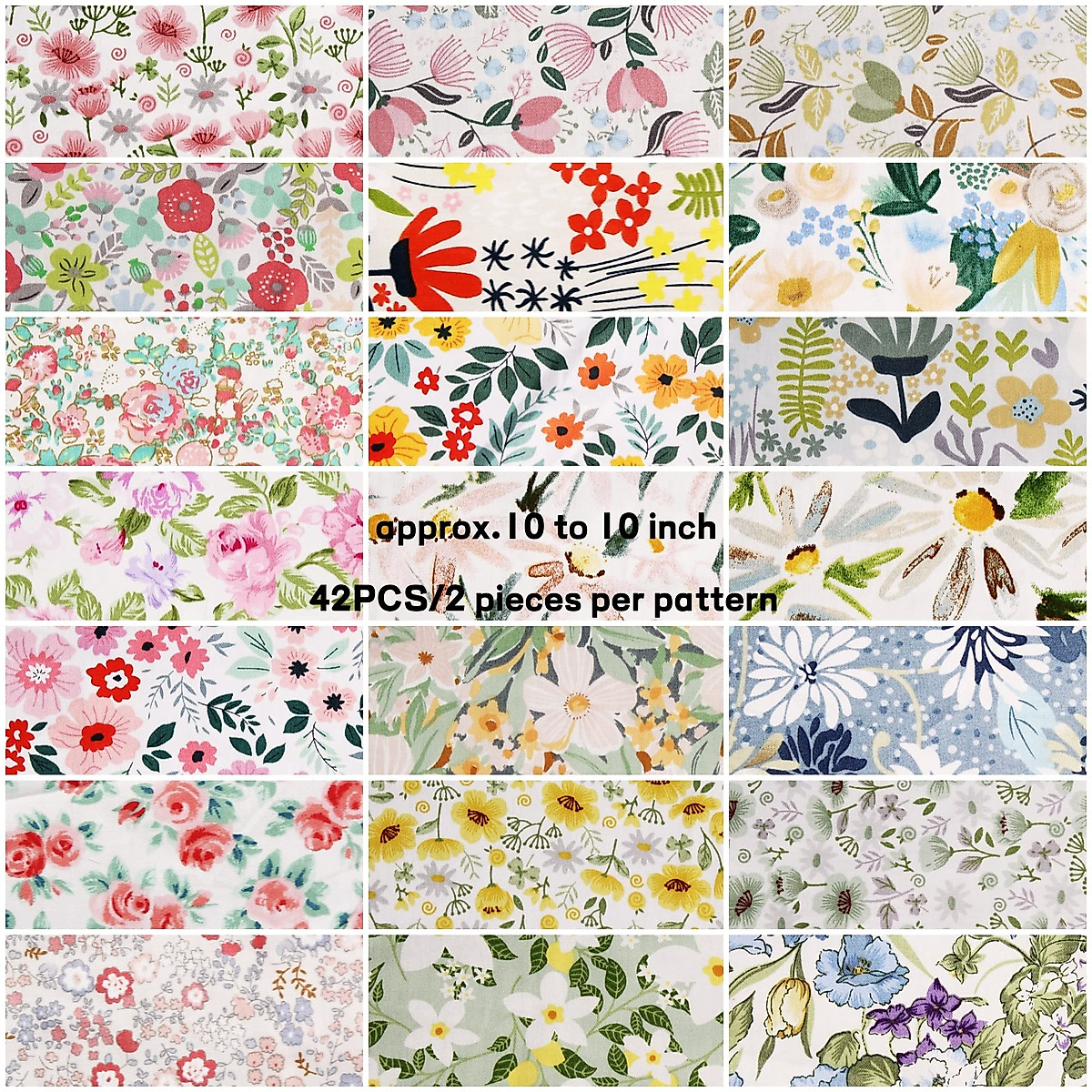 42-10" Precut Fabric Quilt Squares Layer Cake Fabric Bundles for Quilting Printed Floral for Sewing Fabric Squares …