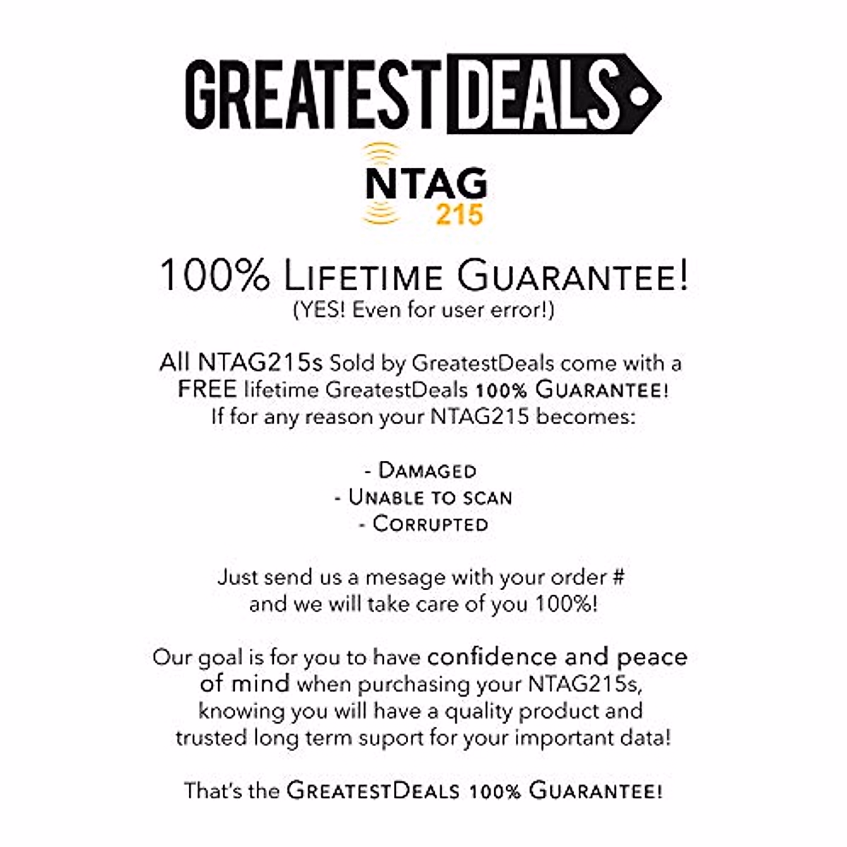 GreatestDeals NTAG215 NTAG 215 25mm NFC Stickers Works with TagMo (Android) and Placiibo (iOS) and All NFC Applications (50 Stickers)