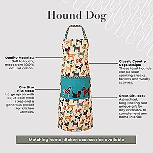 Ulster Weavers Hound Dog Cotton Apron - With Cute Dog Animal Print Design - For Kitchen and Barbecue - Cooking Gifts for Bakers & Chefs - Homeware & Kitchenware Range