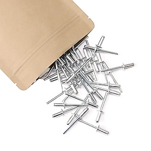 100pcs 3/16" x 1/2" Aluminum Blind Rivets, Silver, 4.8 x 12.7mm Pop Rivets