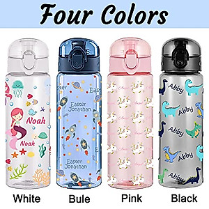 TTRhome Personalized Water Bottle with Names, Custom Clear Plastic Water Bottles for Boys Girls School Sports Gym Travel - 26oz/780ml