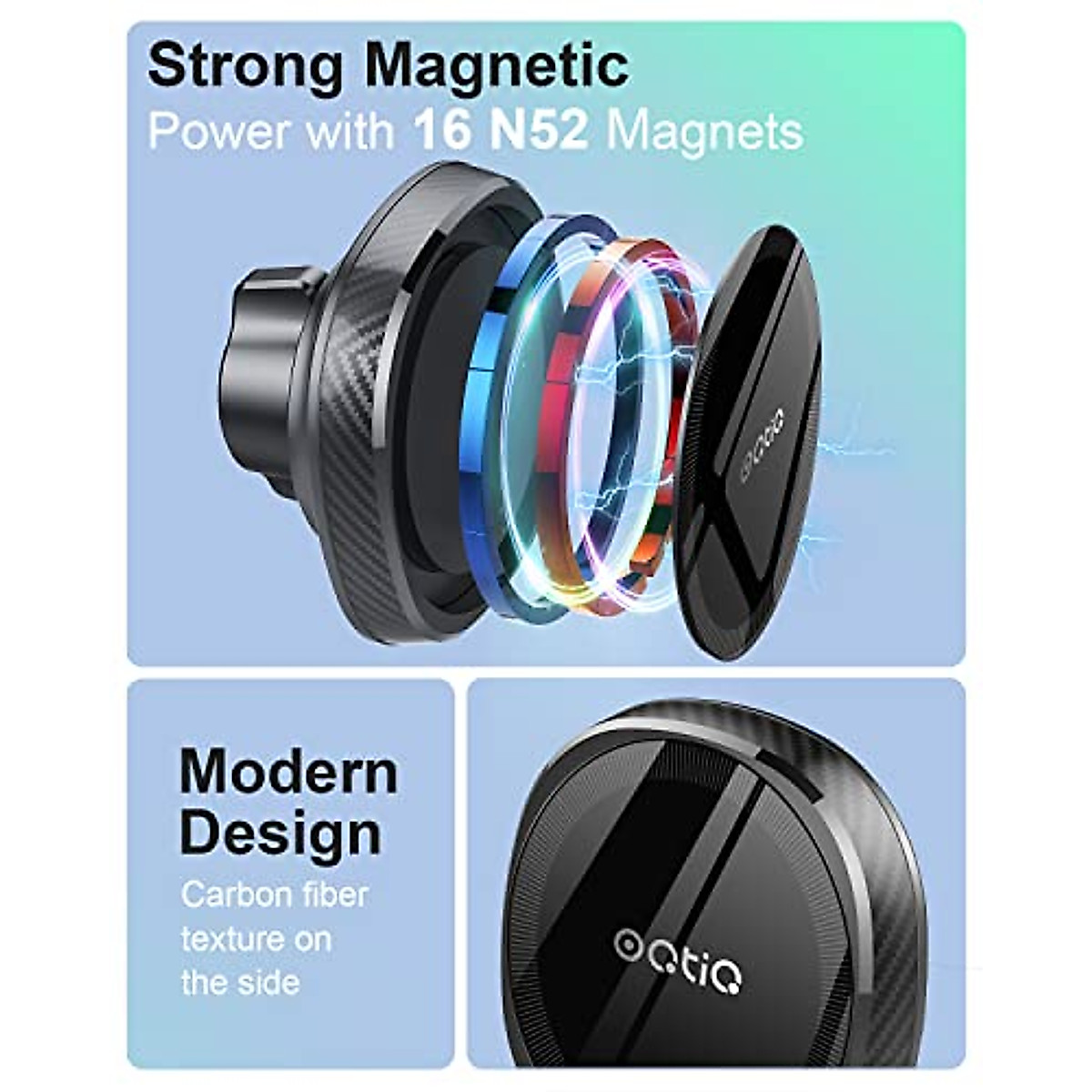 OQTIQ for Tesla Phone Mount for MagSafe Model 3 / Y Accessories Magnetic Car Phone Holder Flip Cover Design 360° Free Rotation for iPhone 14 13 12 Pro Max Mini All Phones Compatible with MagSafe Case