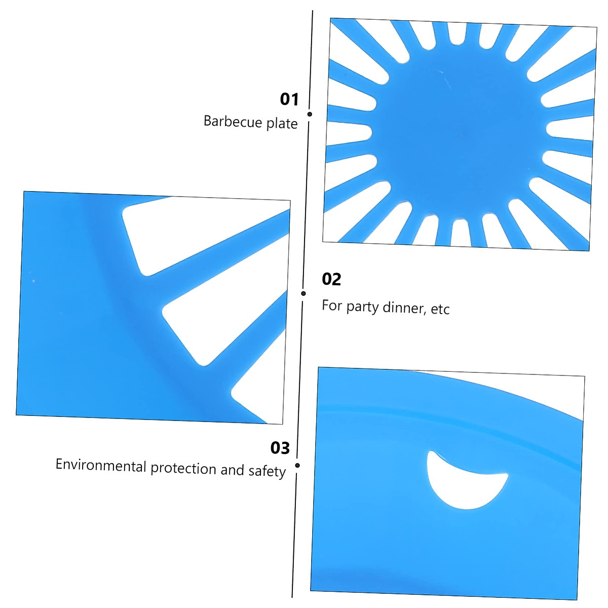 GLEAVI 30 Pcs Grill Plate 10 Inch Paper Plates Small Paper Plates Vegetable Holder Reusable Barbecue Trays Paper Plates Bulk Heavy Duty Paper Plates Food Snack Tray Friendly re-usable