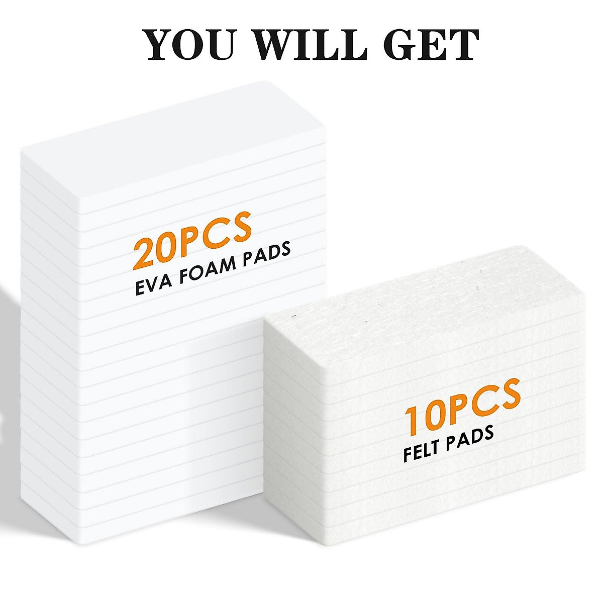 30 PCS Headboard Stoppers Bed Stopper Headboard Stoppers for Wall,10pcs Felt Pads&20pcs EVA Pads,Self Adhesive Felt Furniture Pads Wall Protector,Anti-Shake Soundproof Pads for Bed Frame Headboard