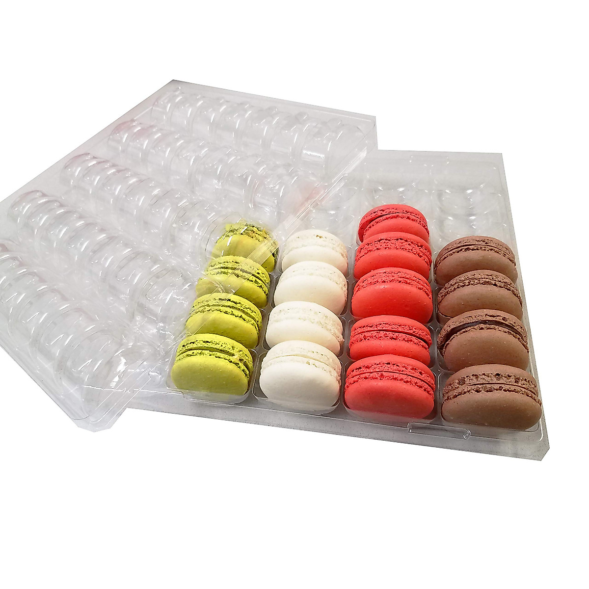 Pastry Chef's Boutique Clear Macaron Cookie Storage and Display Tray - Holds 35 Macarons - Made in France - Pack of 30 Trays