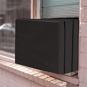 itechpanda Window Air Conditioner Cover Outdoor with Adjustable Straps, Dust-Proof and Waterproof Window AC Cover for Outside, Heavy Duty Defender (25.5Wx20.7Dx17.3H)