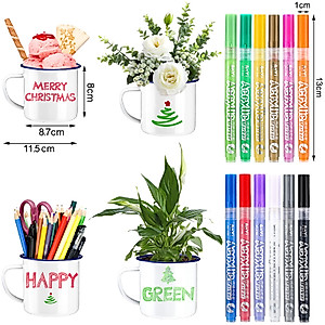 Newtay 16 Pcs Painted Mug Kit Personalized Coffee Mug Kit Mugs You Can Decorate Coffee Mug Decorating Kit Design Your Own Mug for DIY Craft Decor Planting Drinking