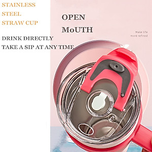 Xmipbs 40 oz Tumbler Cup With Handle and Straw, Stainless Steel Vacuum Insulated Coffee Mug, Keep Drinks Hot or Cold for Home and Office Use Green