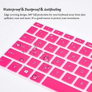 Keyboard Cover for 15.6" HP Laptop 15-DW/DY/CB/CC/CD/BW/BS/EF 15M-BQ/BP/CP 15-dy2703dx/dy2702dx/y5073dx/dy5033dx/dy2173nr/dw0083wm,HP 17.3" Laptop/HP Envy 17t 17M Touch/HP Pavilion 17 Skin-Hot Pink