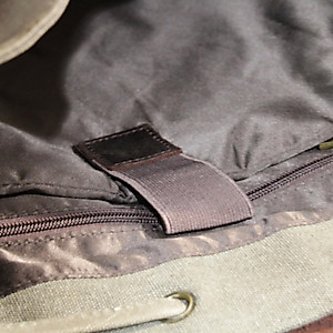 Peraware SAGE Genuine Leather Green Military Backpack Casual Daypack Backpacks Rucksack - Mens Backpack for Travel - Canvas Leather Backpack for Women Men Luggage Laptop Backpack for Men.