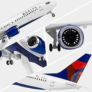 Joylluoan 1:130 Delta Model Plane Alloy Diecast Airplanes Model Airplane with LED Light