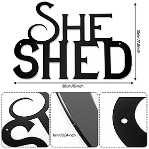 Zhengmy She Shed Metal Cut Sign Decor Wall Art Farmhouse Wall Sign Woman Cave Hanging Home Door Decoration for Home Kitchen Garden Present for Ladies
