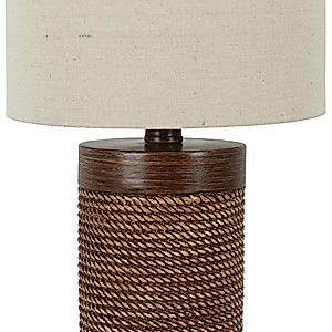Decor Therapy TL15455 Cali Rope Wrapped Polyresin Accent Lamp, Natural, Faux Wood