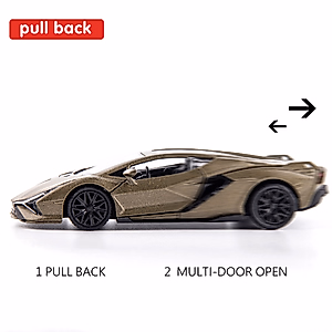 TGRCM-CZ 1/36 Scale Lamborghini Sián FKP37 Casting Car Model, Zinc Alloy Toy Car for Kids, Pull Back Vehicles Toy Car for Toddlers Kids Boys Girls Gift